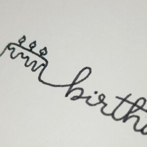 Line Art Birthday Card Minimalist Calligraphy Card One Line Drawing ...