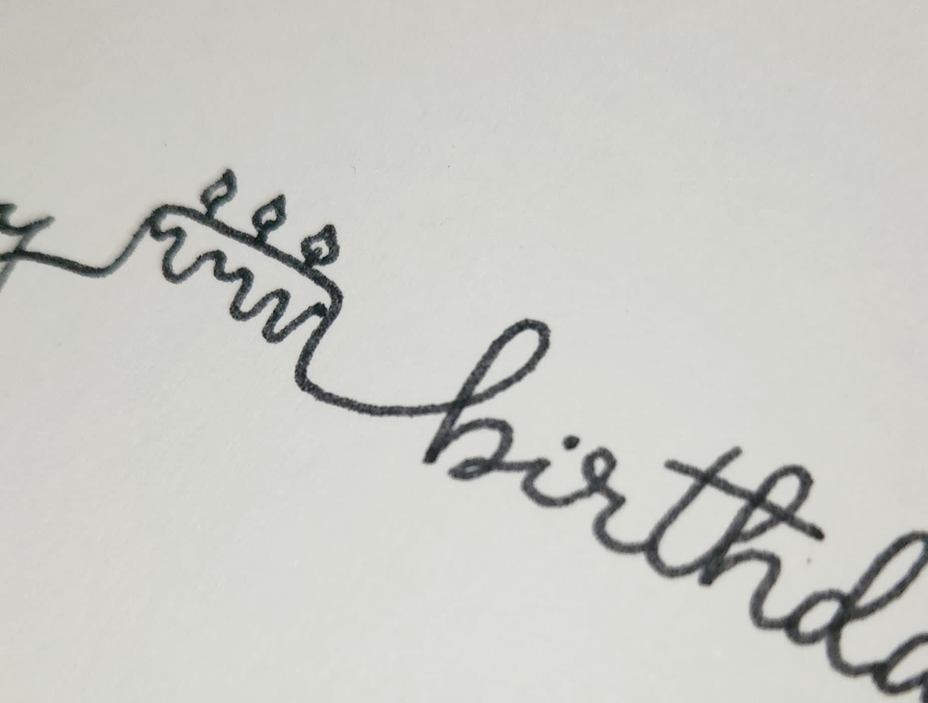 Line Art Birthday Card Minimalist Calligraphy Card One Line Drawing ...