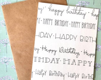 Hand Written Birthday Card - Etsy