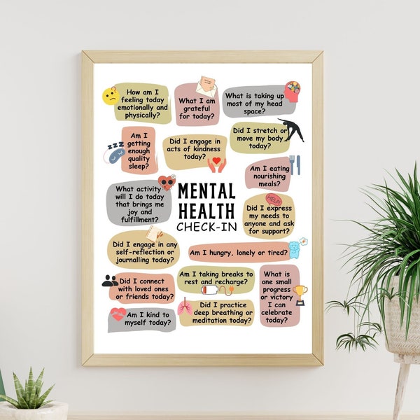 Mental Health Check in Poster - Etsy