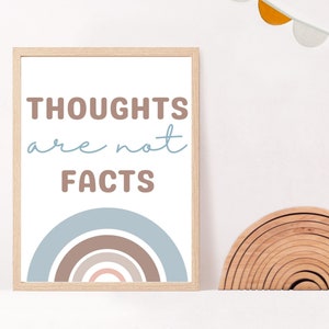 Thoughts Are Not Facts Poster, Mental Health Poster, Boho School ...