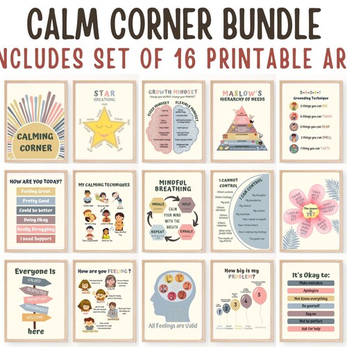 16 Calming Corner Posters Therapy Office Decor Counseling - Etsy