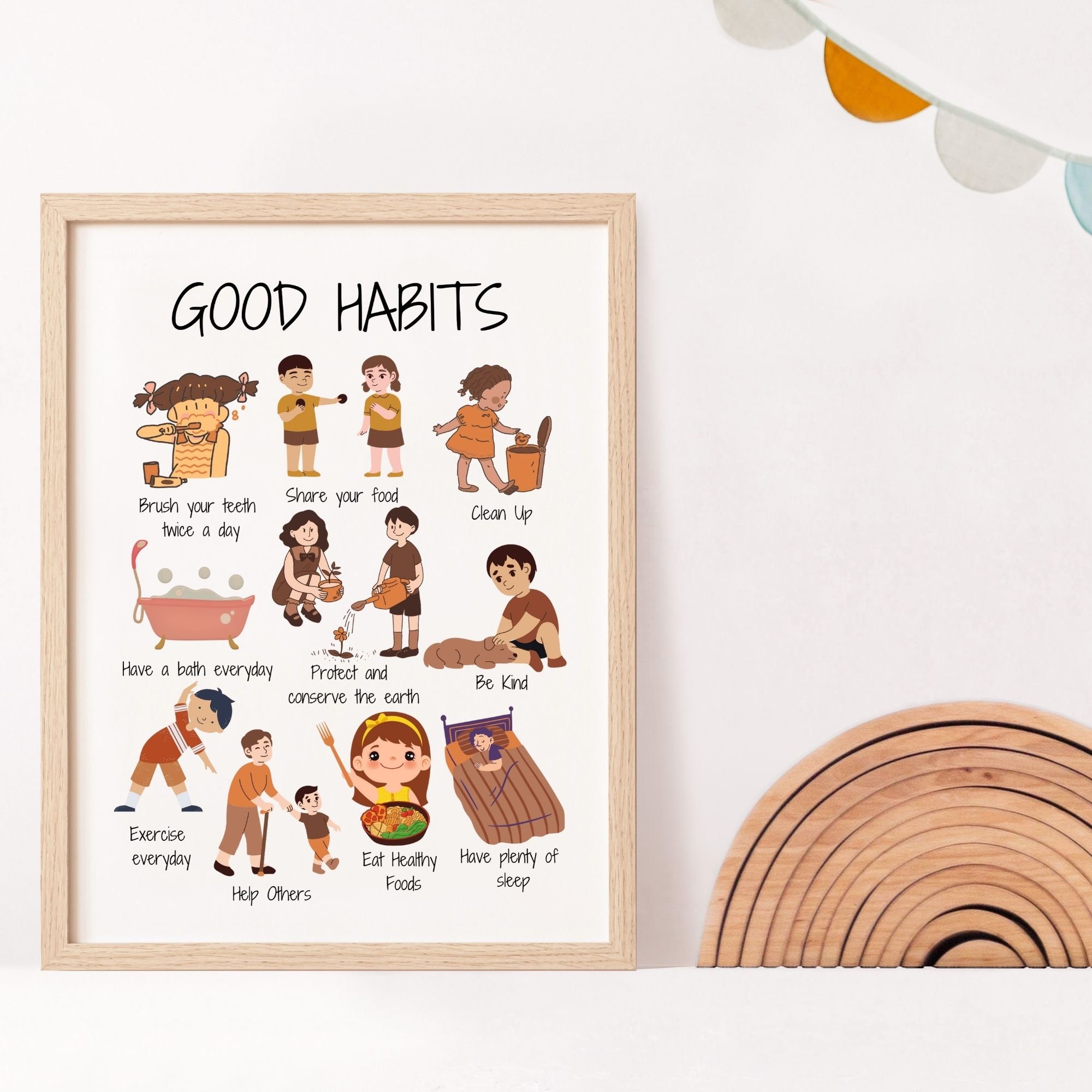 Good Habits Poster, Kids Activity, to Do List Printable, Boho Classroom ...