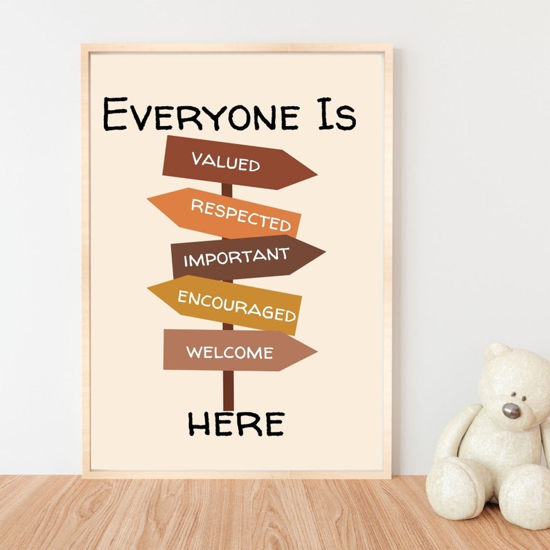 Everyone is Welcome Here Poster Safe Space Educational - Etsy