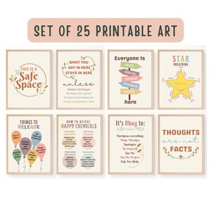 25 Therapy Office Decor Bundle, Therapist Posters School Counselor Sign ...
