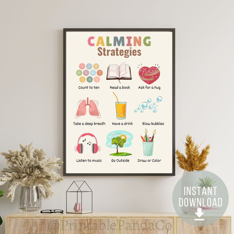 Calming Techniques Calm Corner Mental Health Poster Therapy Office ...