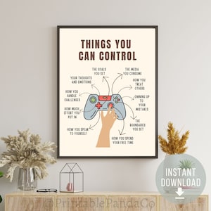 Things You Can Control Mental Health Poster, Therapy Office Decor, Calm ...
