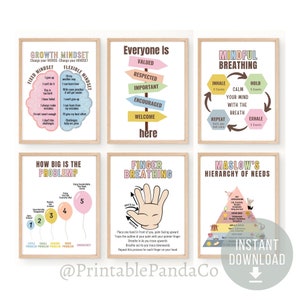 Therapy Worksheet Bundle 60 School Counseling Posters, School ...