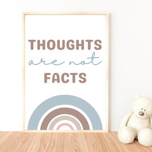 Thoughts Are Not Facts Poster, Mental Health Poster, Boho School ...