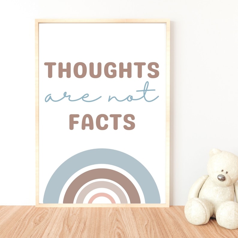 Thoughts Are Not Facts Poster, Mental Health Poster, Boho School ...