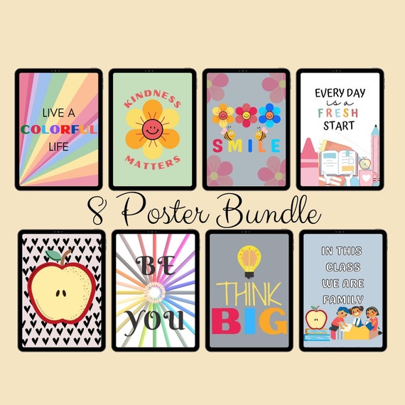 Classroom Decor Bundle Set of 8 Classroom Posters Montessori | Etsy