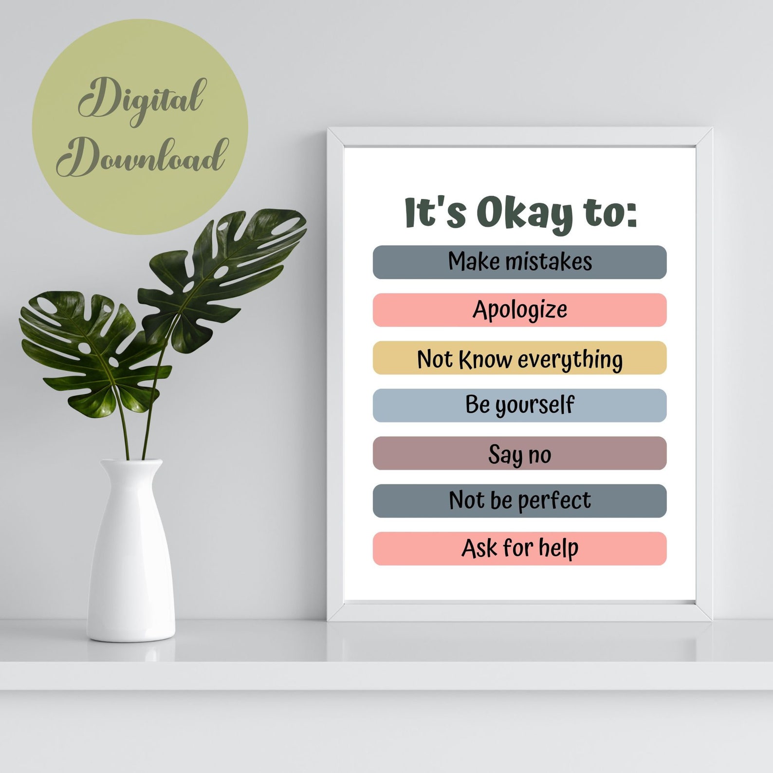 Its Okay Classroom Poster Therapy Office Decor Psychologist - Etsy