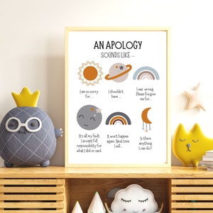 Therapist Office Decor, Apology Sounds Like, How to Say Sorry Poster ...