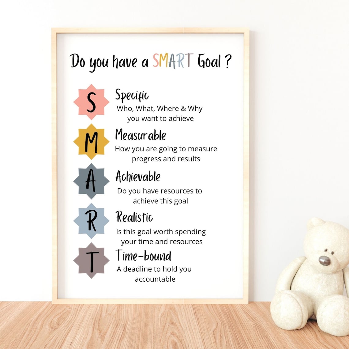 SMART Goal Poster Motivational Poster Goal Setting Goal - Etsy