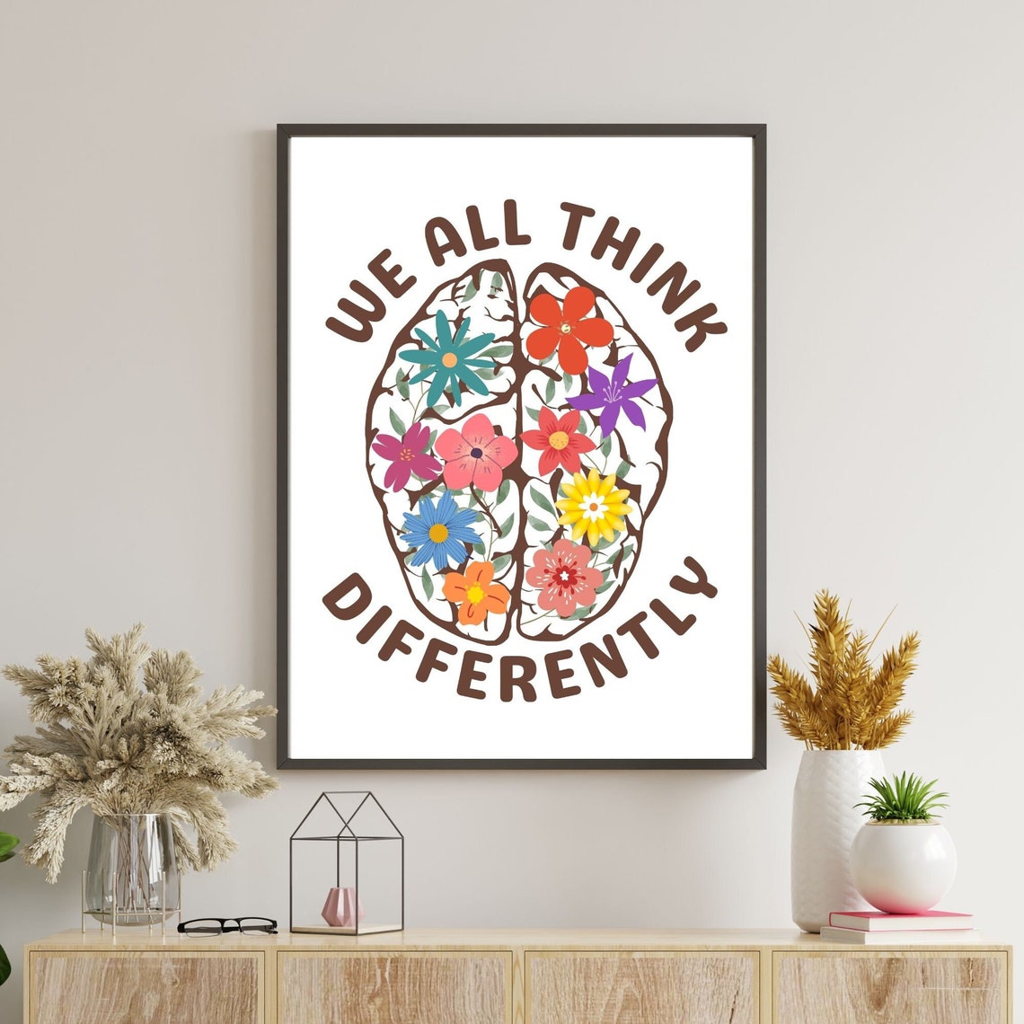 Neurodiversity Brain Art Poster Therapy Office Decor We All - Etsy