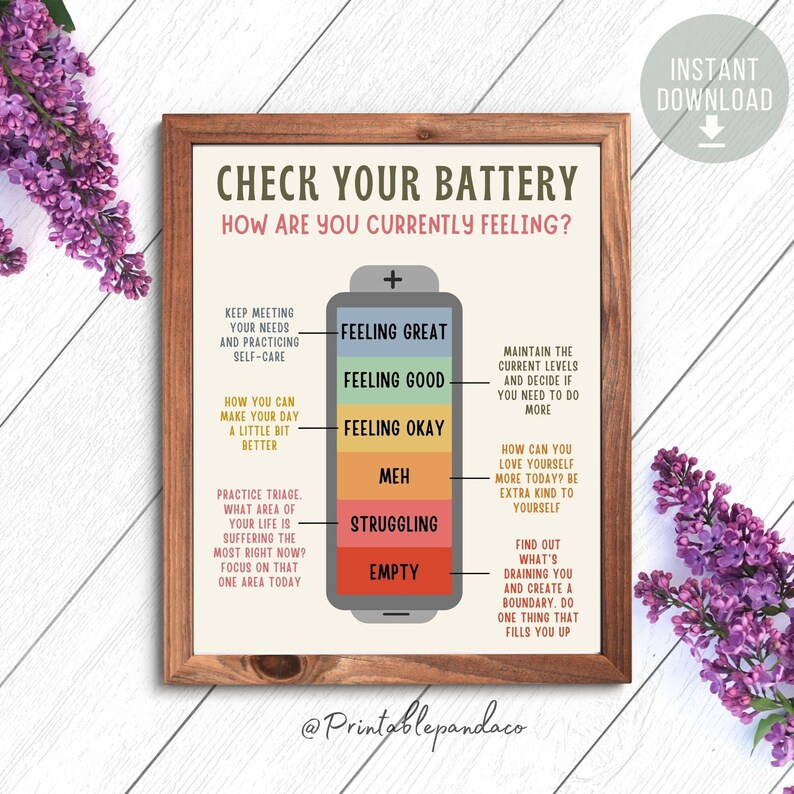 Check Your Battery Poster, Feelings Chart, Emotions Poster, Zones of ...