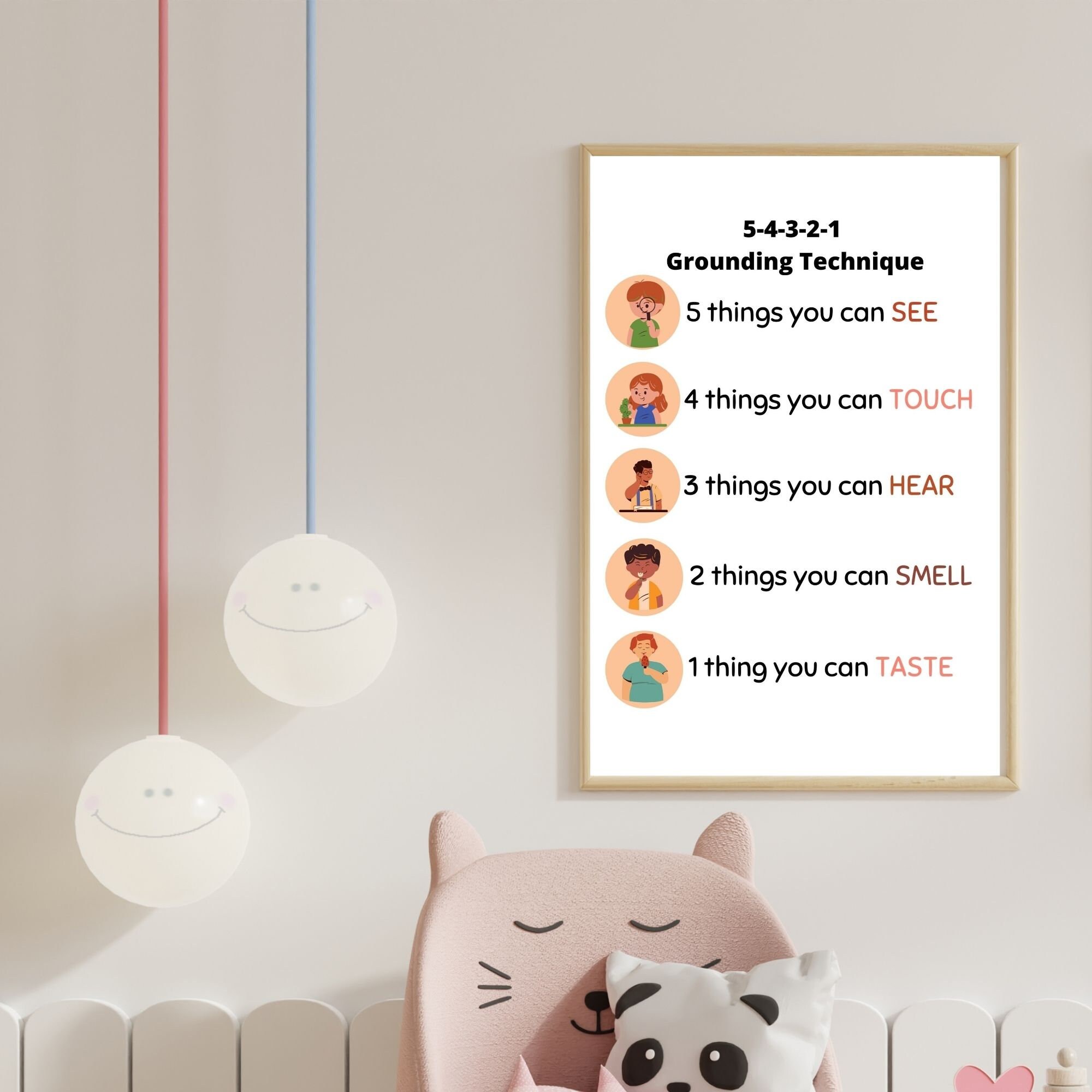 Mental Health Poster GROUNDING TECHNIQUE School Counselor Office Decor ...