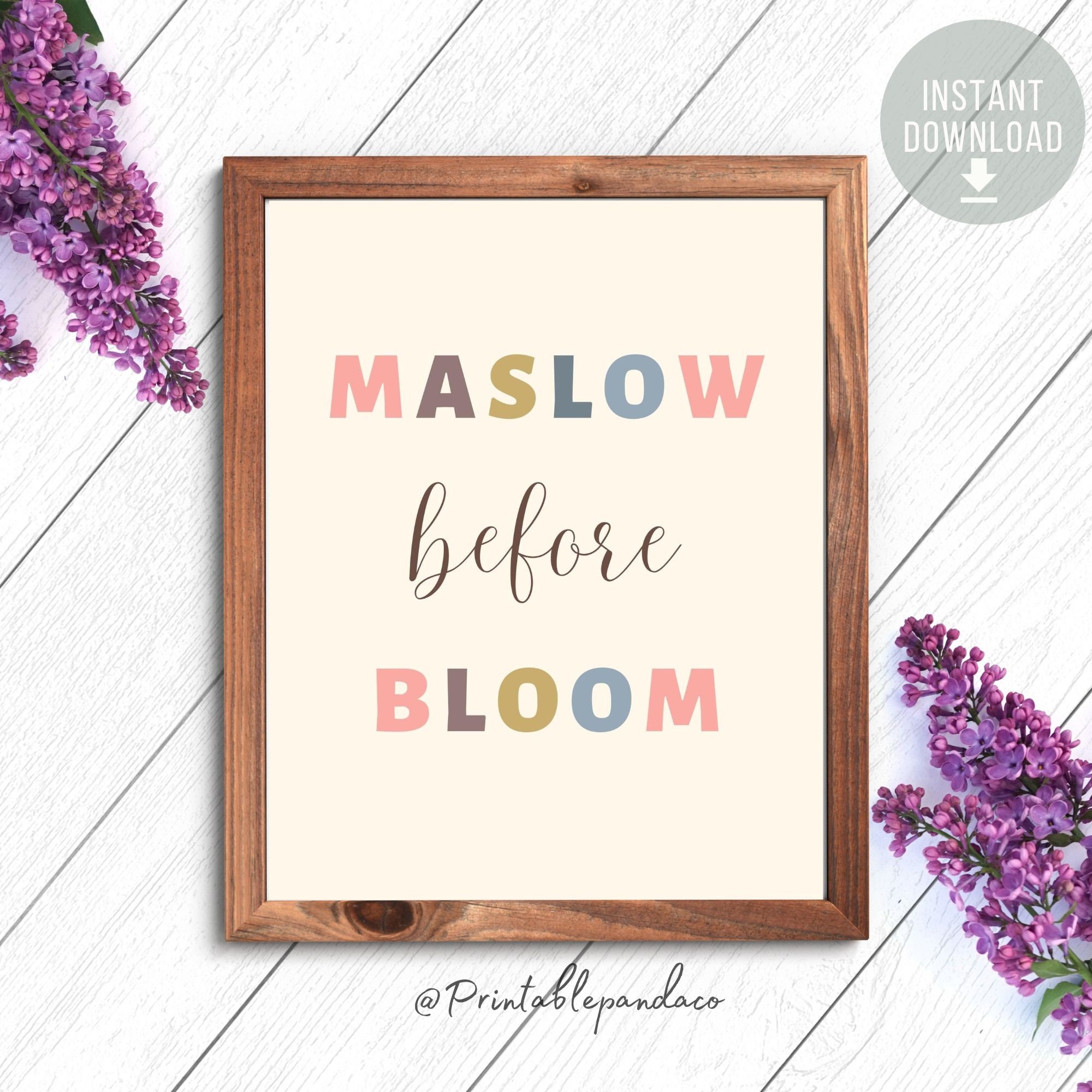 Maslow Before Bloom Poster, Therapy Office Decor, School Psychologist ...
