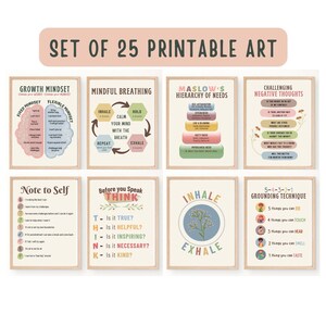 25 Therapy Office Decor Bundle, Therapist Posters School Counselor Sign ...