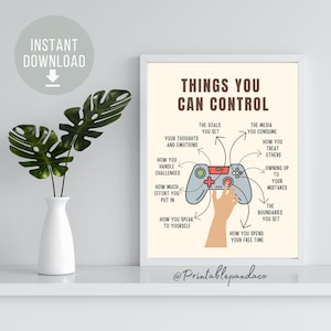 Things You Can Control Mental Health Poster, Therapy Office Decor, Calm ...