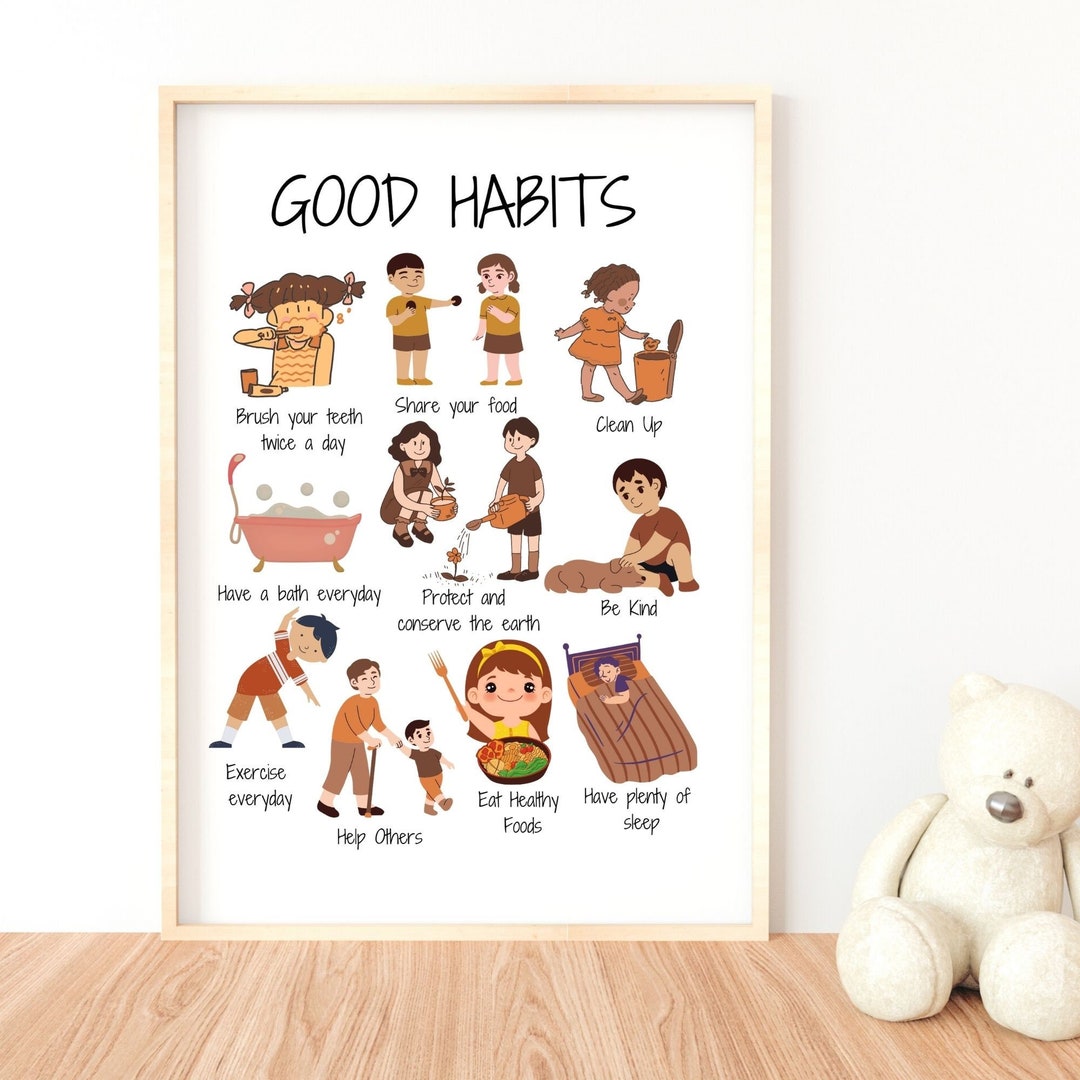 Good Habits Poster, Kids Activity, to Do List Printable, Boho Classroom ...
