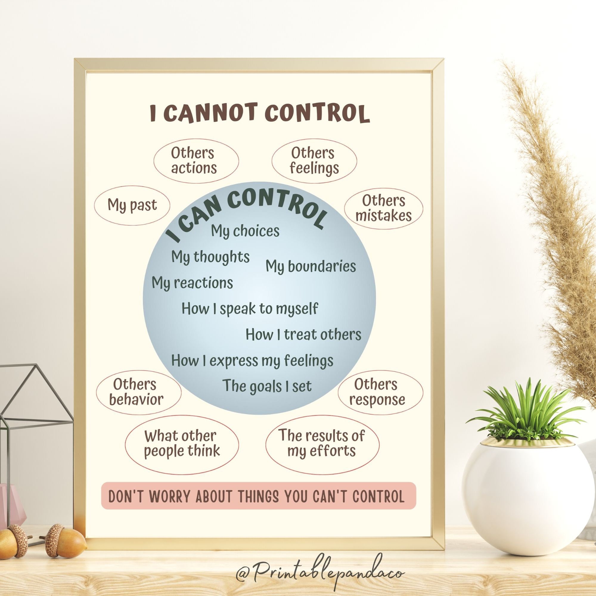 Things I Can Control Poster, What I Can Control Therapy Office Decor ...
