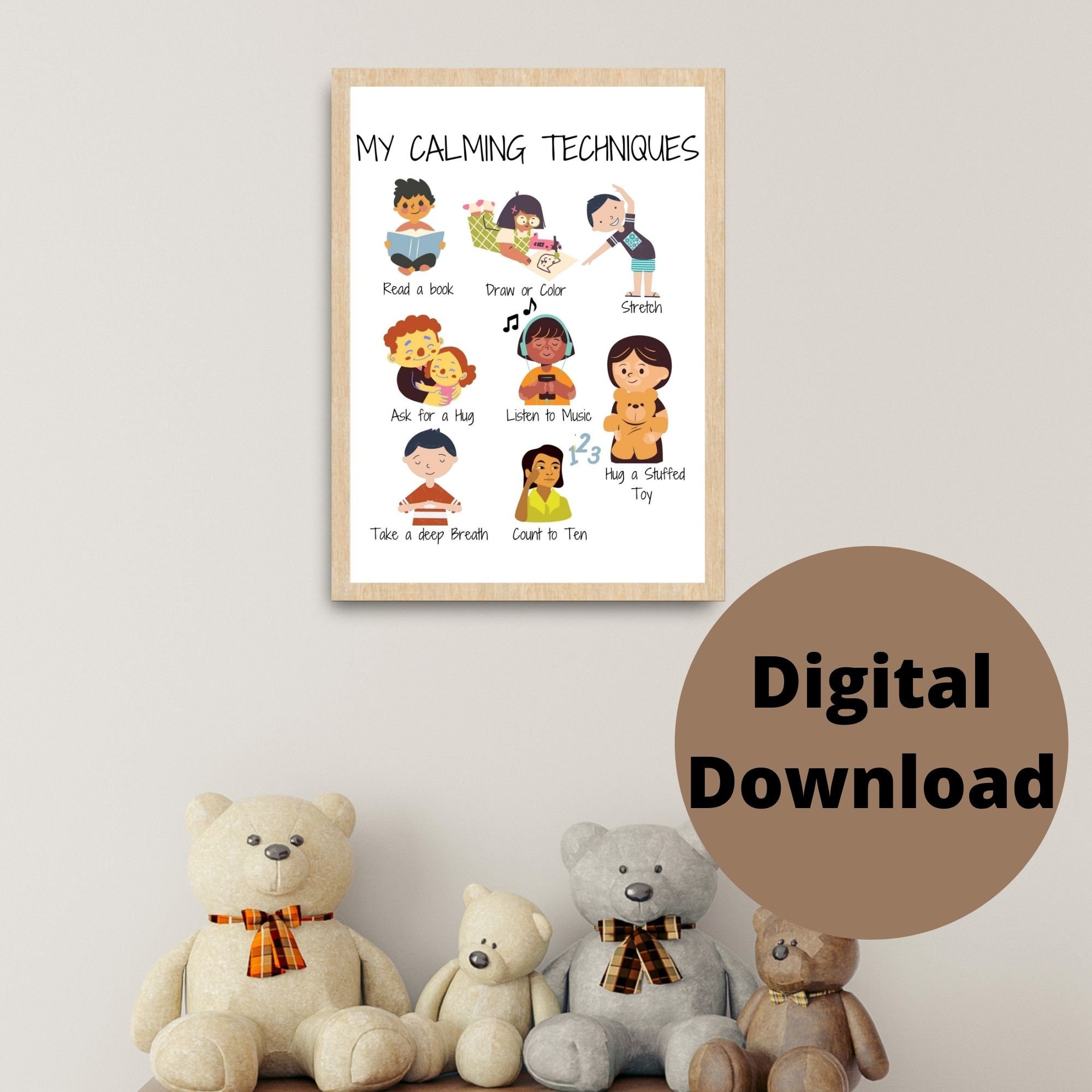Printable Calming Techniques for Kids, Calm Corner Preschool ...
