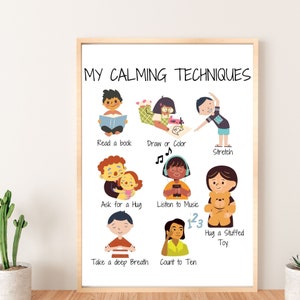 Printable Calming Techniques for Kids, Calm Corner Preschool ...