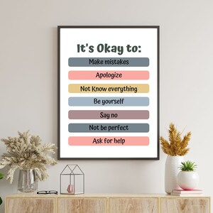 Its Okay Classroom Poster Therapy Office Decor Psychologist - Etsy
