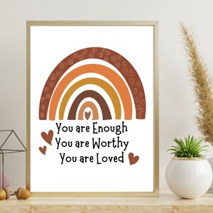 Kids Affirmations Printable Poster, You Are Loved Enough Worthy ...