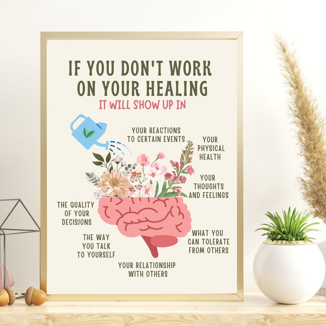 Healing Brain Art Poster Therapy Office Decor If You - Etsy
