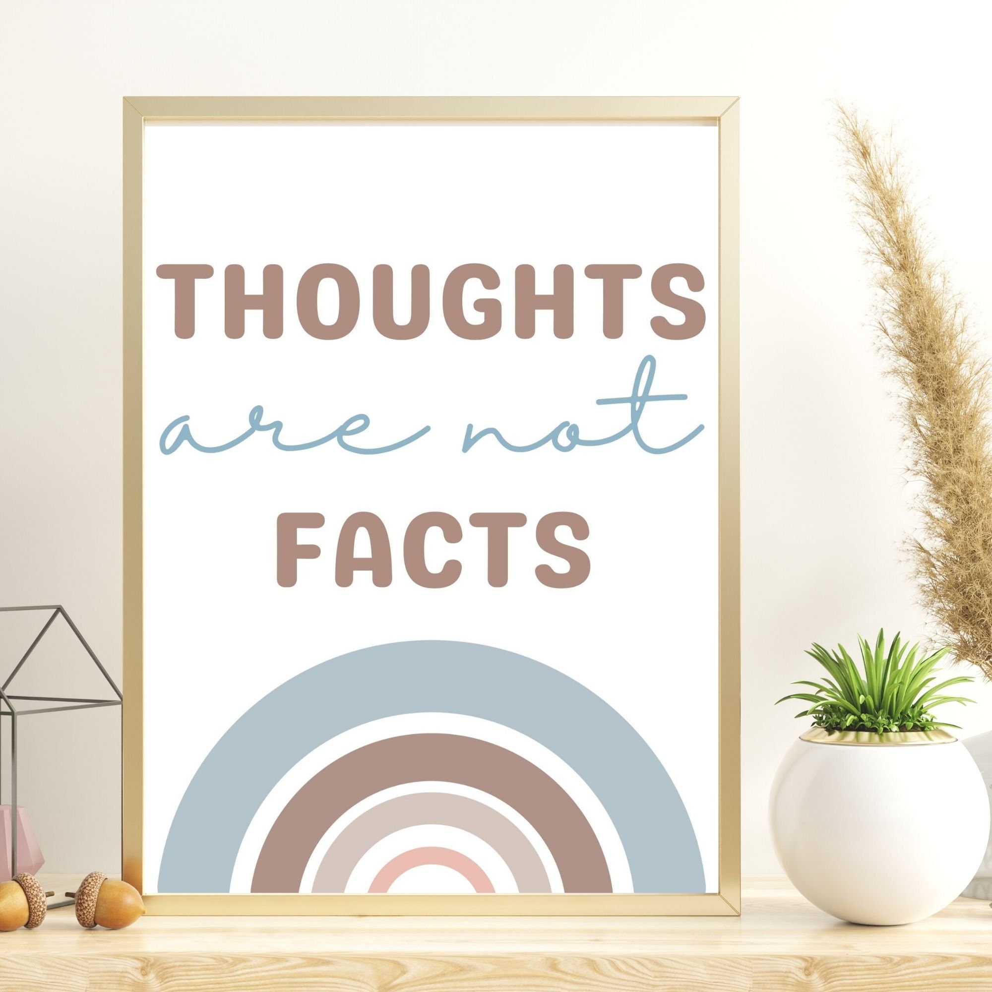 Thoughts Are Not Facts Poster, Mental Health Poster, Boho School ...