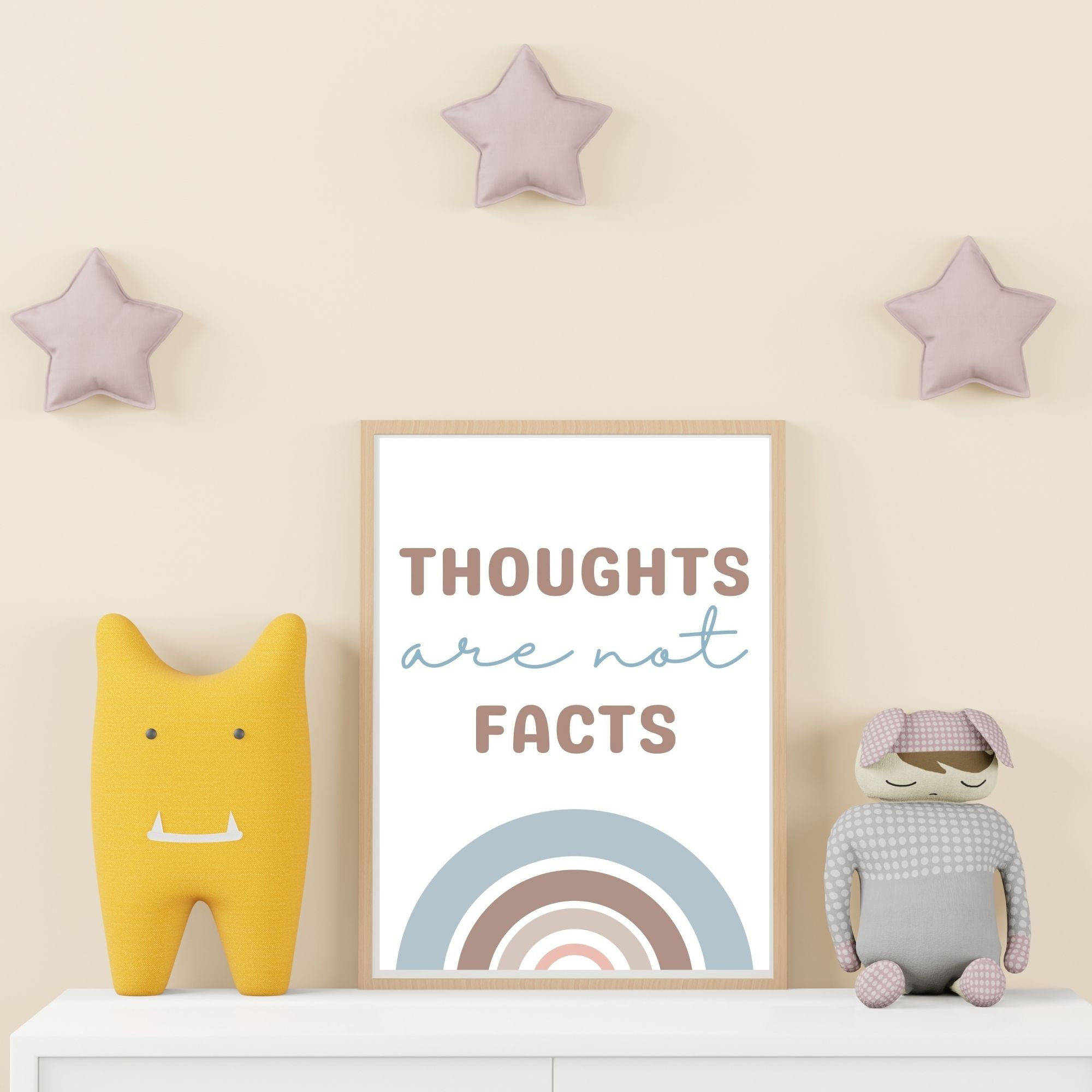 Thoughts Are Not Facts Poster, Mental Health Poster, Boho School ...