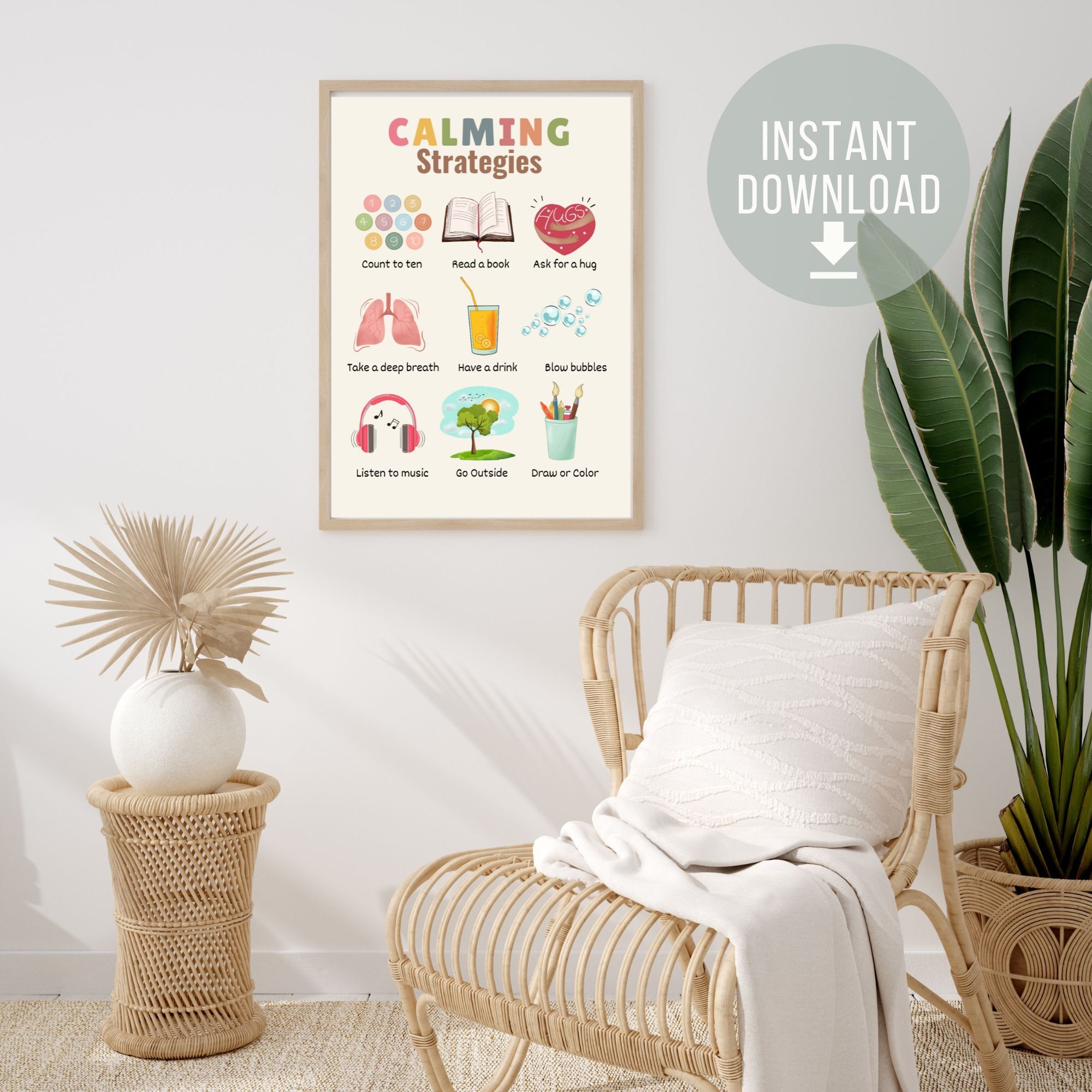 Calming Techniques Calm Corner Mental Health Poster Therapy Office ...