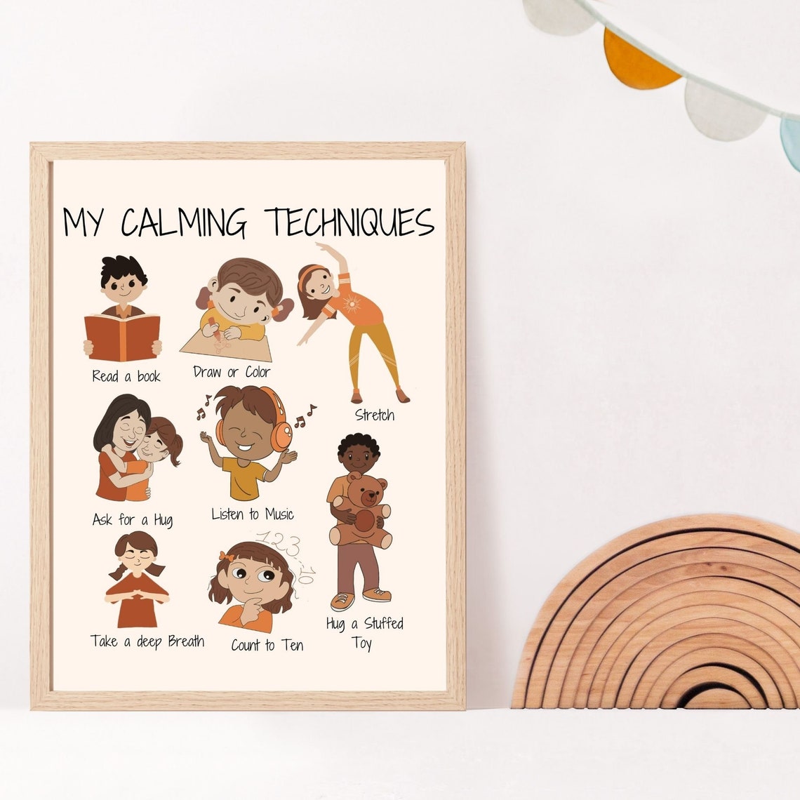 Printable Calming Techniques for Kids Boho Calm Corner | Etsy