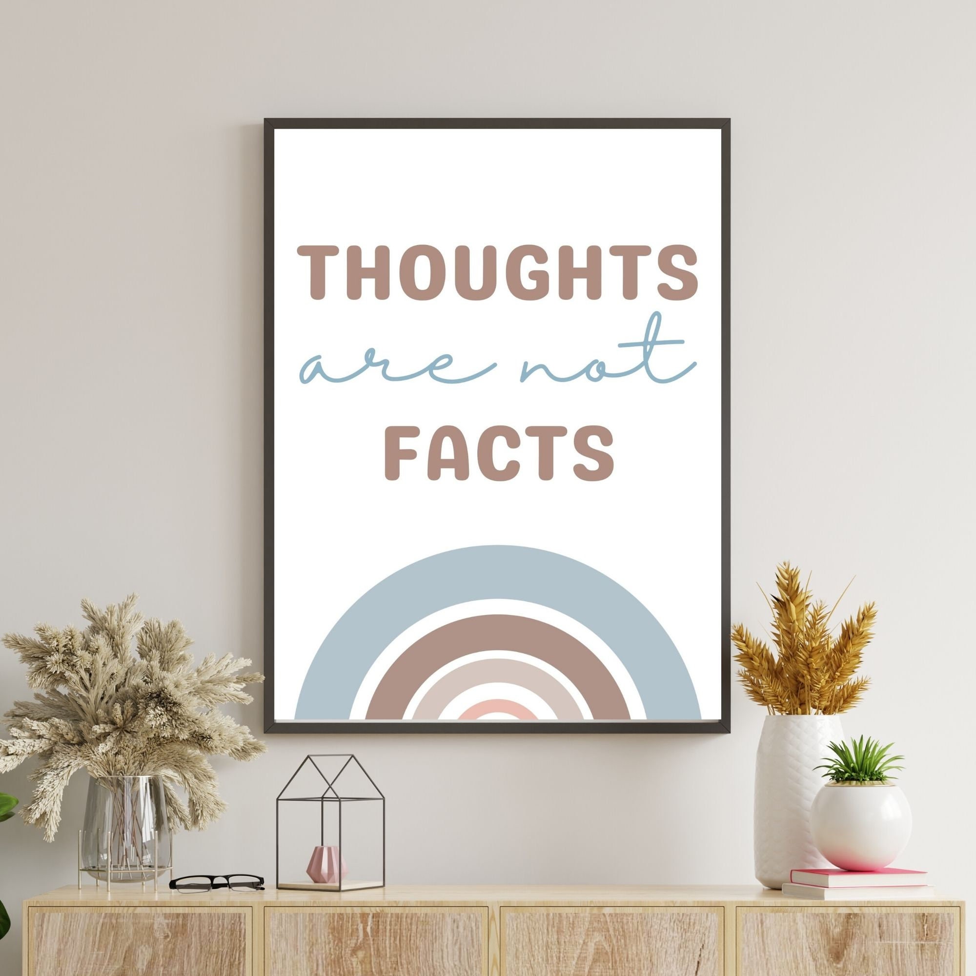 Thoughts Are Not Facts Poster, Mental Health Poster, Boho School ...