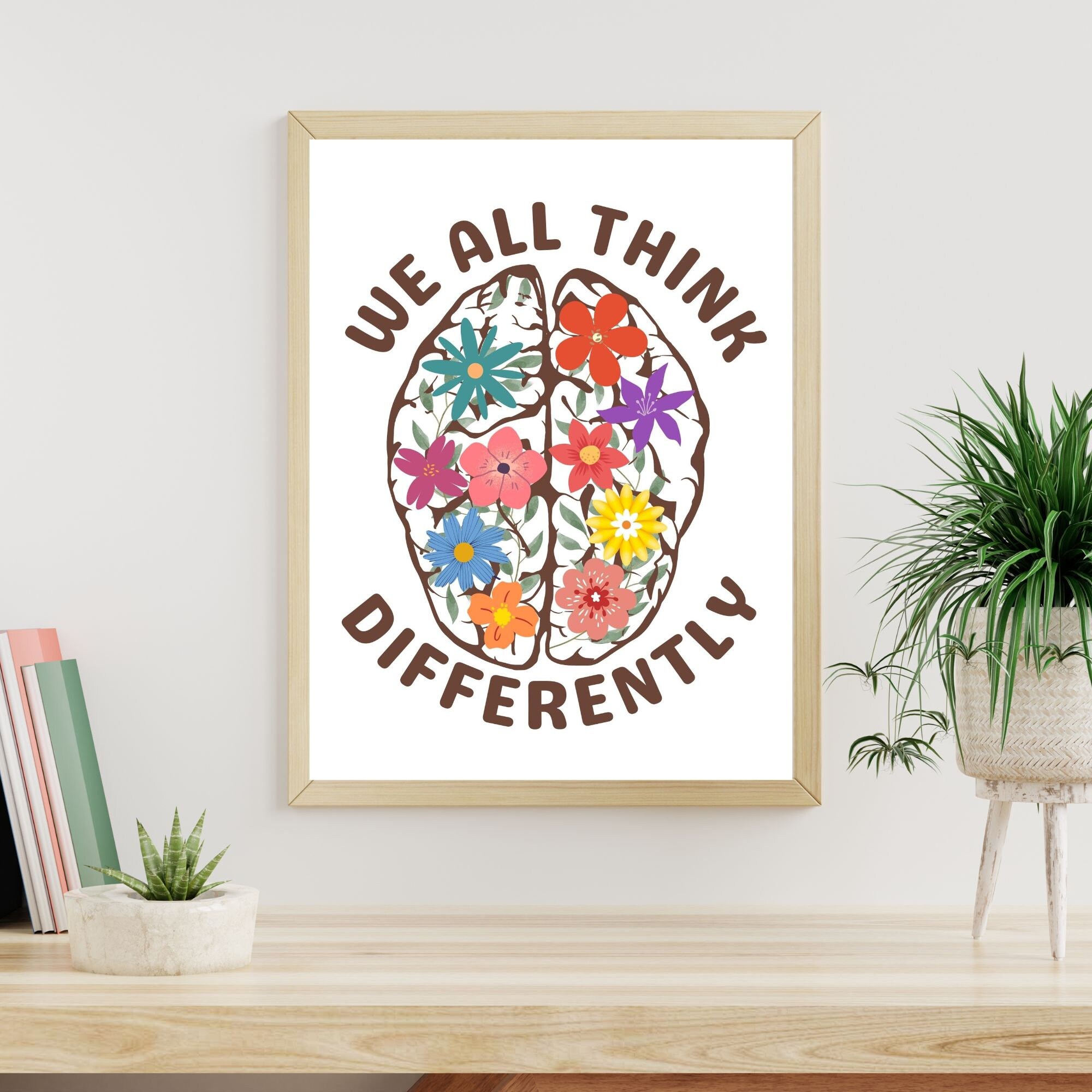 Neurodiversity Brain Art Poster Therapy Office Decor We All - Etsy