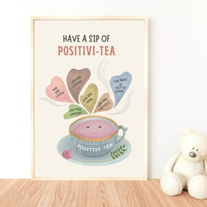 Positivity Affirmation Poster, Positivi-tea Therapy Office Decor ...