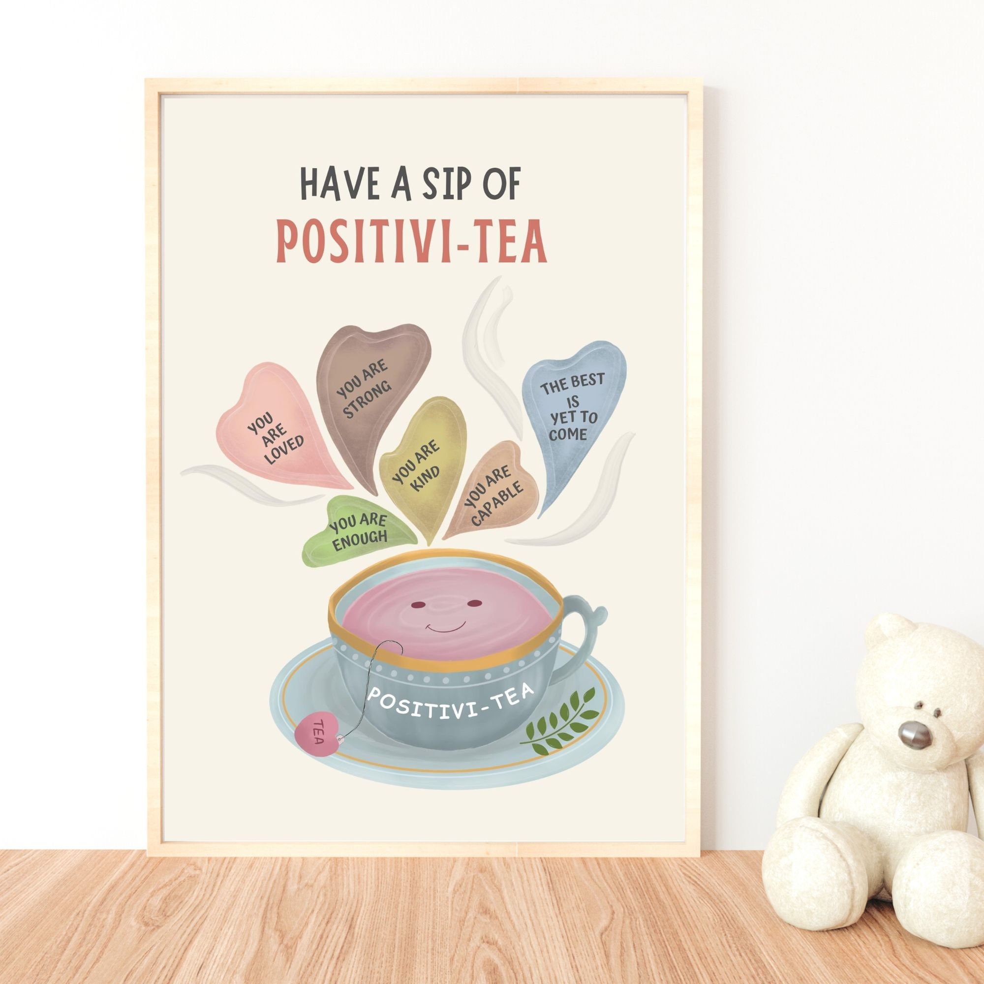 Positivity Affirmation Poster, Positivi-tea Therapy Office Decor ...