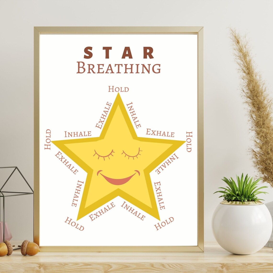 Star Breathing Technique, Inhale Exhale Printable, Anxiety Relief ...