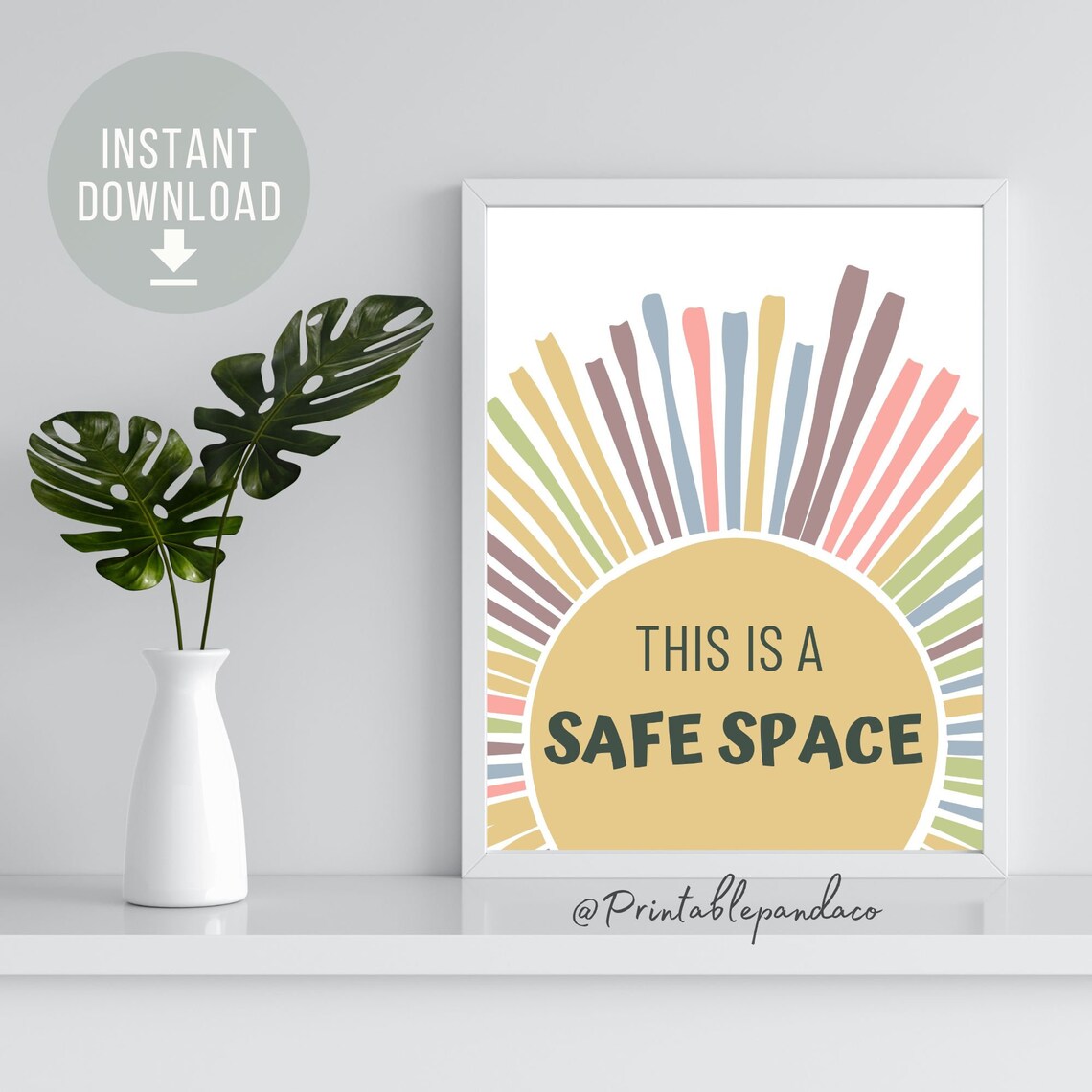 Safe Space Poster Counselor Door Sign Calm Down Corner Therapy - Etsy