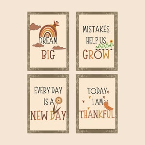 Boho Inspirational Wall Art Classroom Posters Printable Set - Etsy