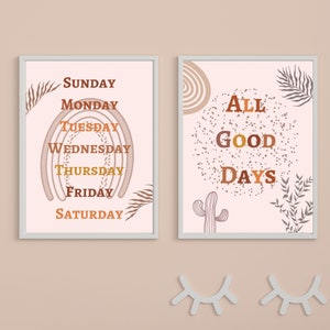 Boho Wall Art All Good Days Poster Good Vibes Gift - Etsy
