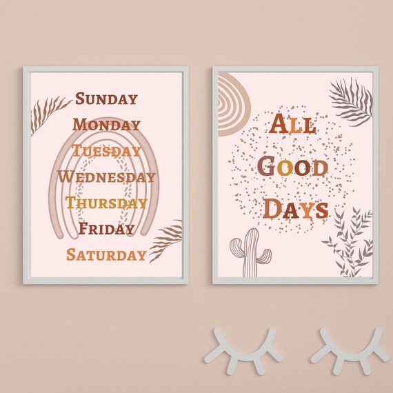 Boho Wall Art All Good Days Poster Good Vibes Gift - Etsy