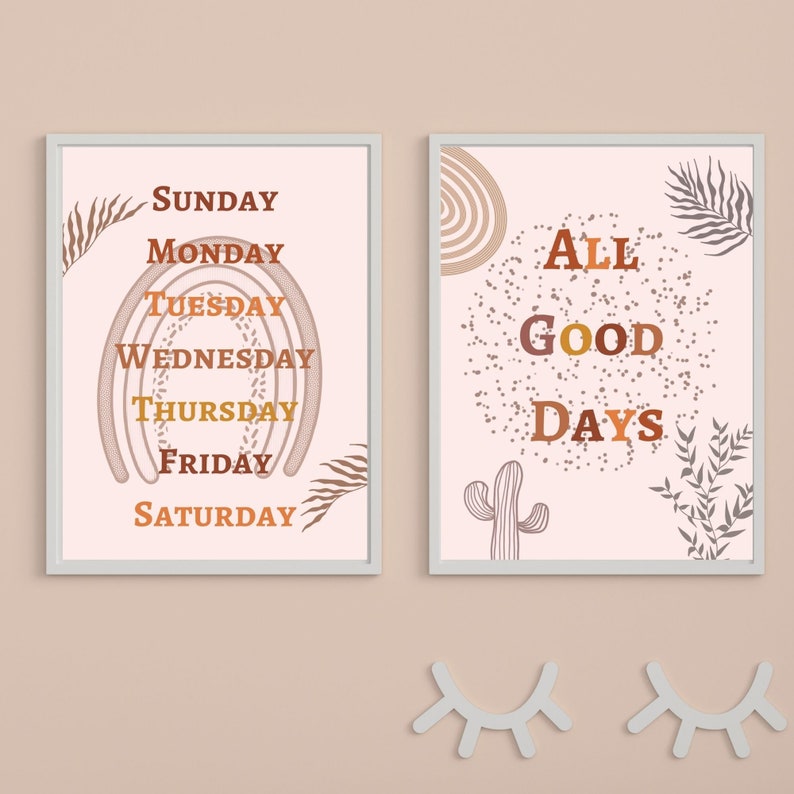 Boho Wall Art All Good Days Poster Good Vibes Gift - Etsy