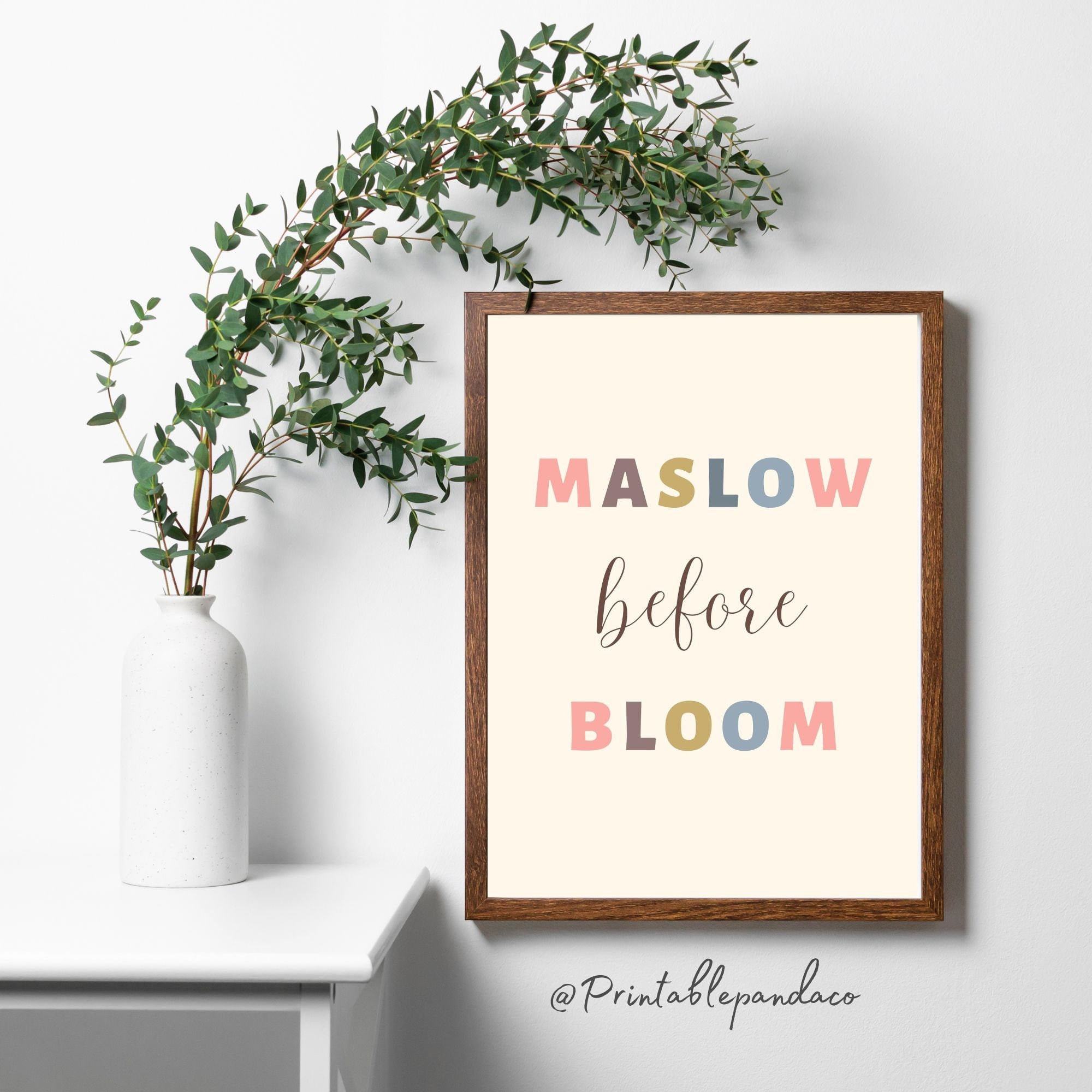 Maslow Before Bloom Poster, Therapy Office Decor, School Psychologist ...