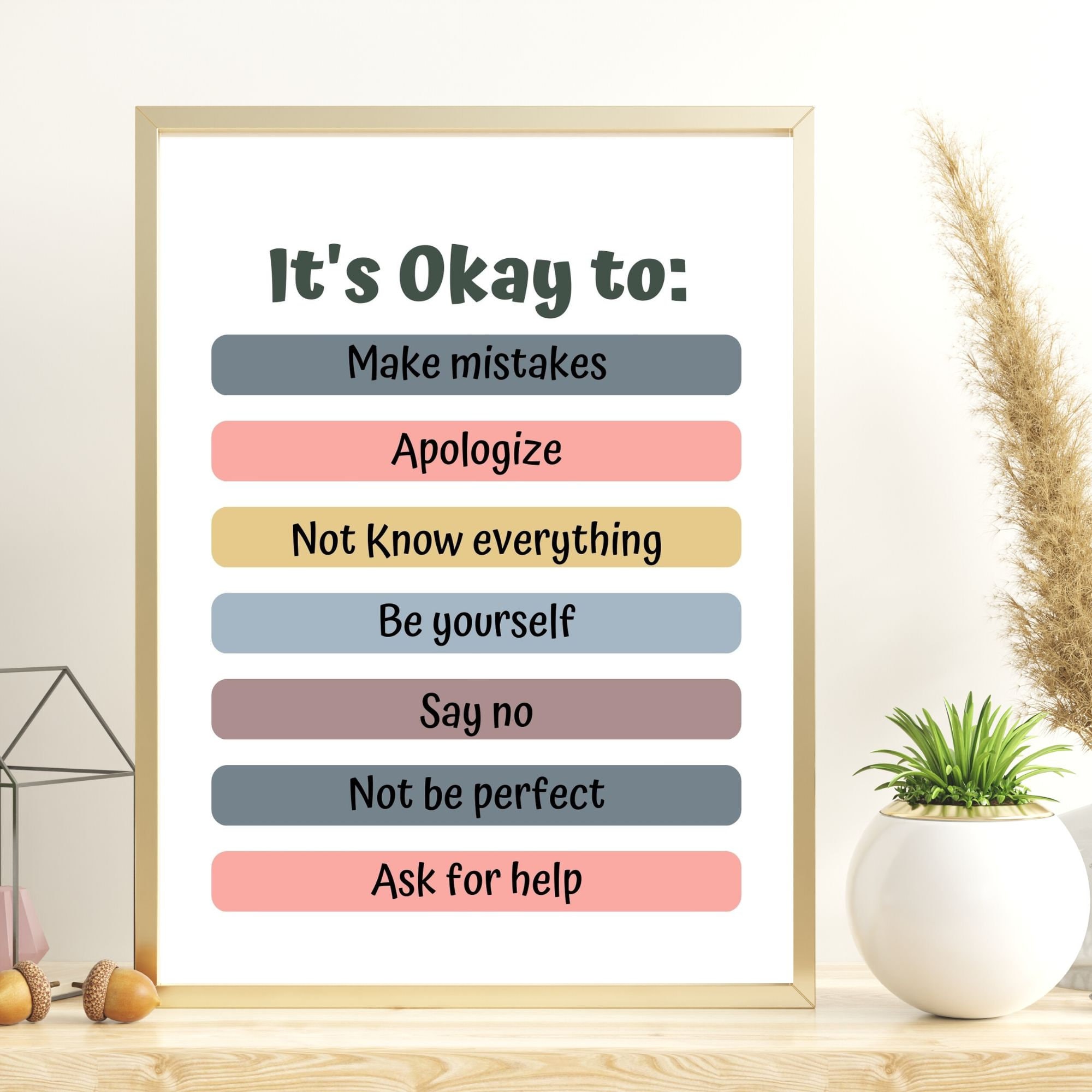 Its Okay Classroom Poster Therapy Office Decor Psychologist - Etsy