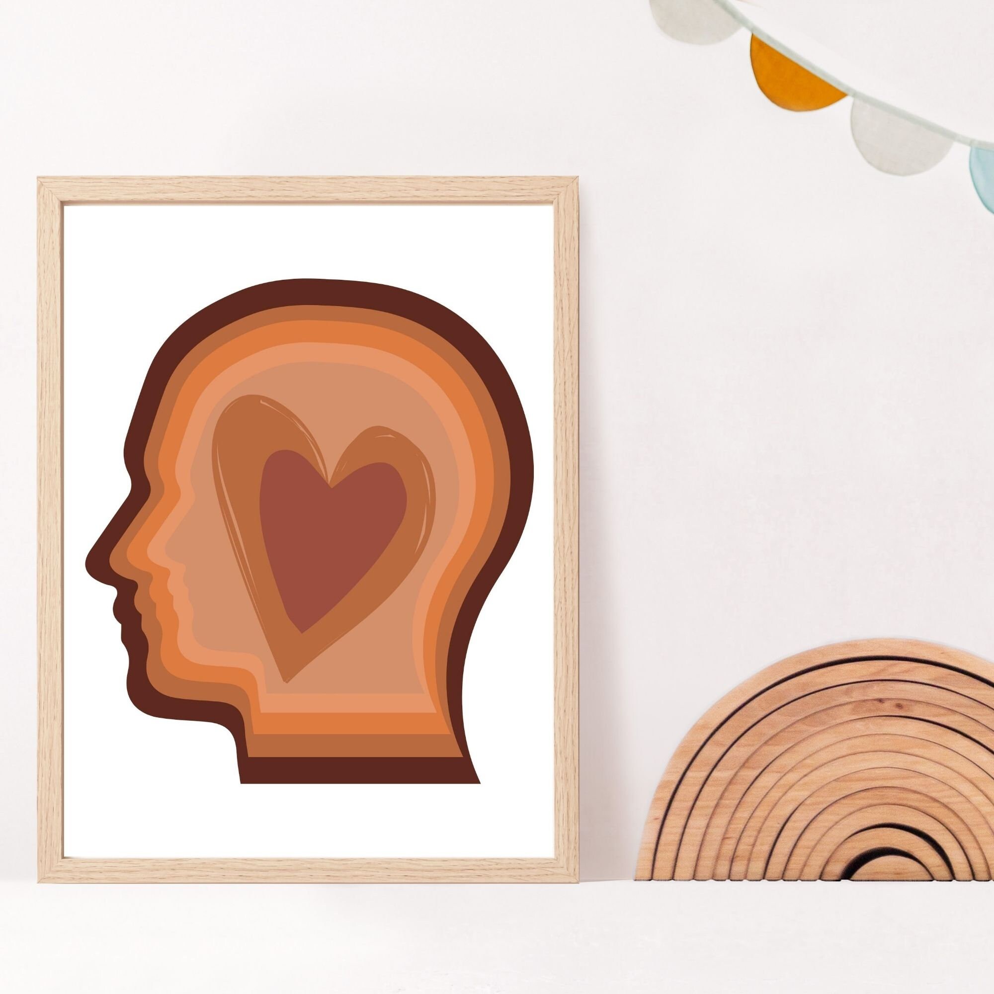 BOHO RAINBOW MIND Mental Health Poster Kind Mind School Counselor ...