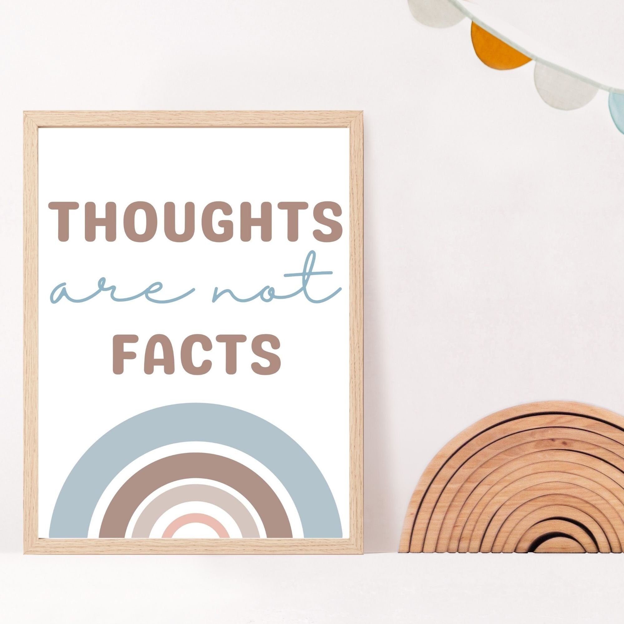 Thoughts Are Not Facts Poster, Mental Health Poster, Boho School ...