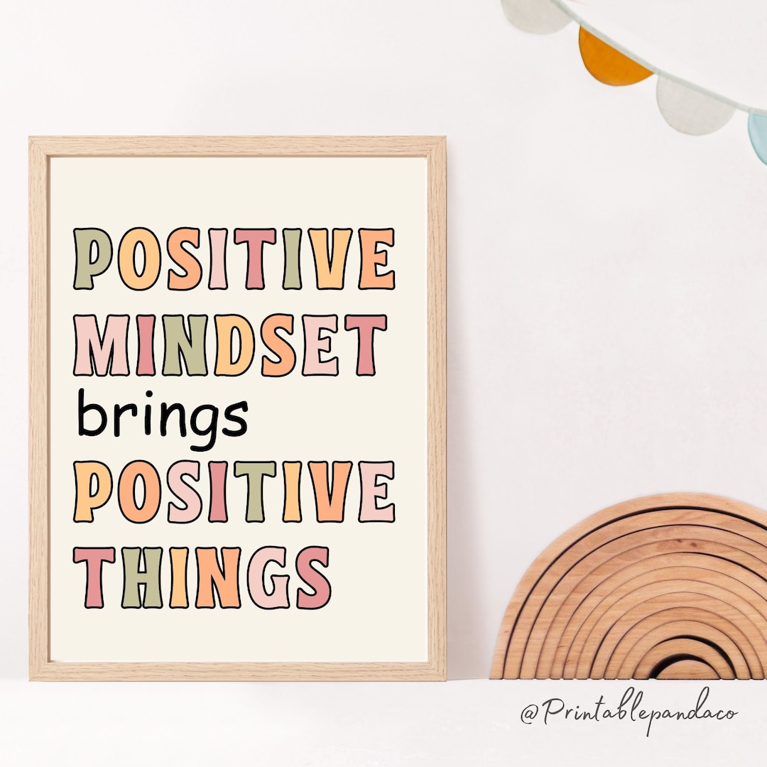 Positive Mindset Mental Health Poster, Daily Affirmation Therapy Office ...